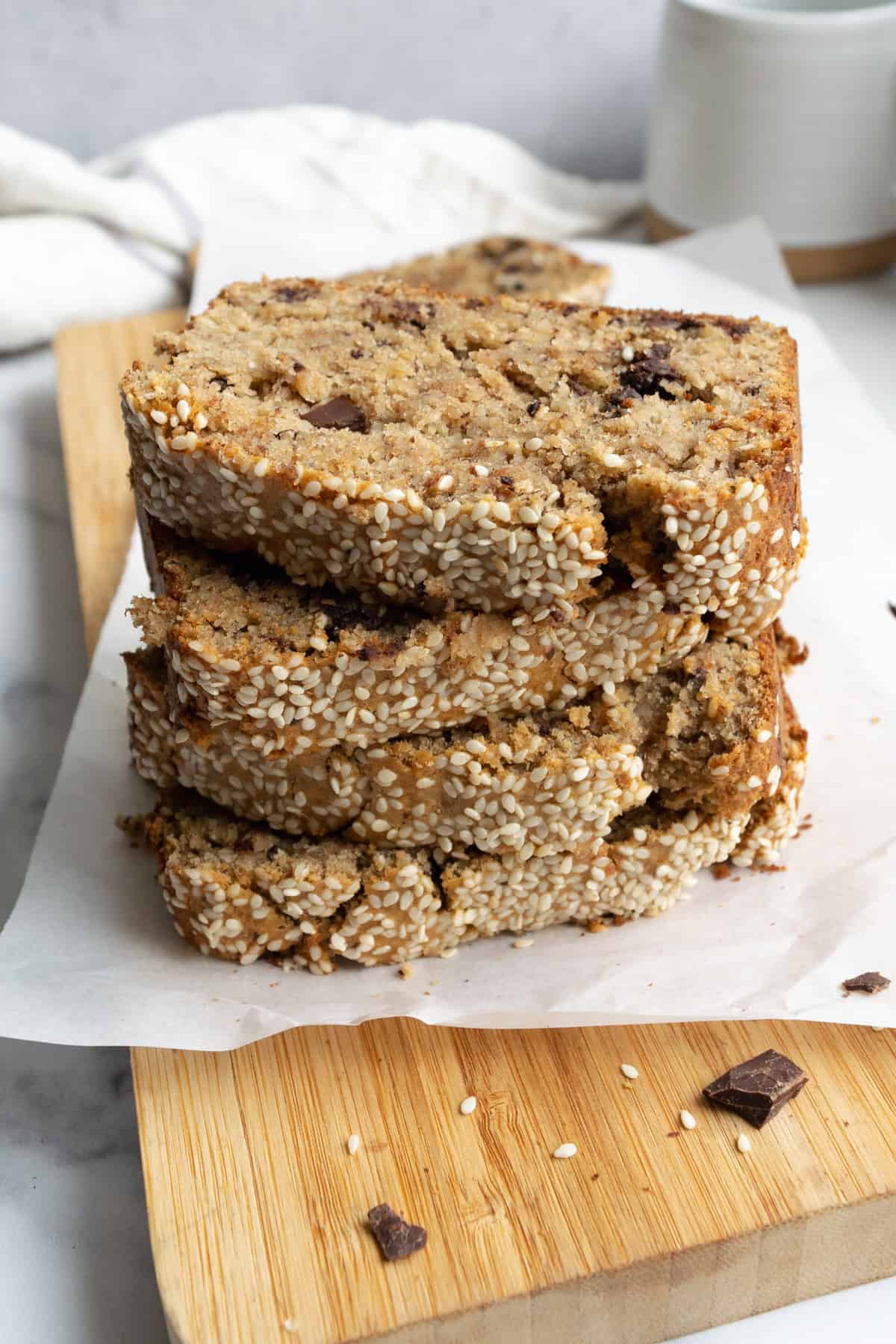 Tahini Chocolate Chunk Banana Bread