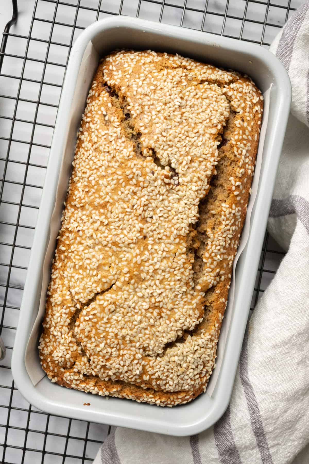 Tahini Chocolate Chunk Banana Bread