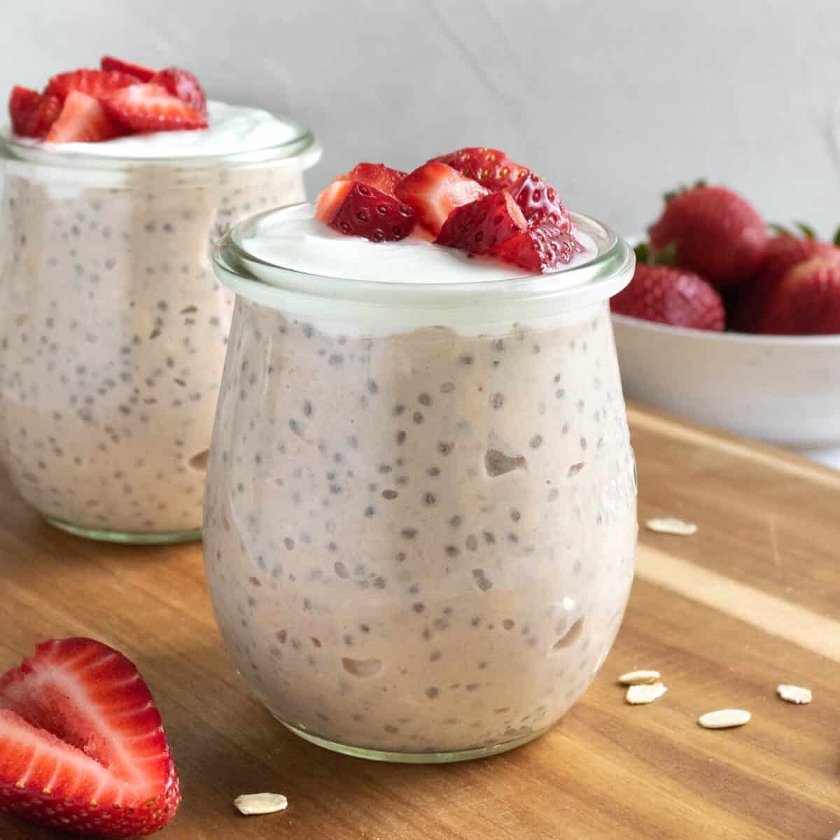 Strawberries and Cream Overnight Oats