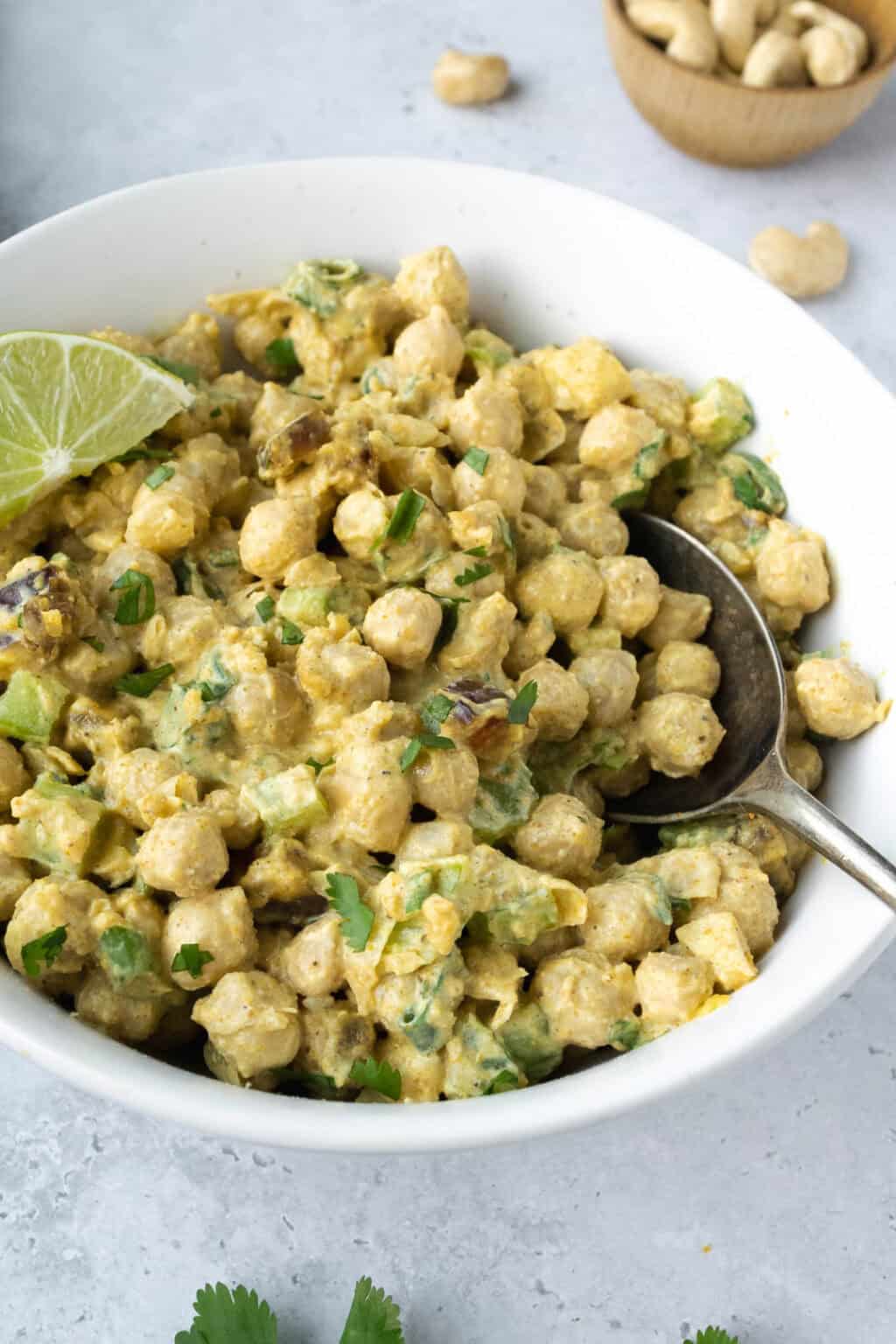 Creamy Curried Chickpea Salad - Emily Maude Nutrition