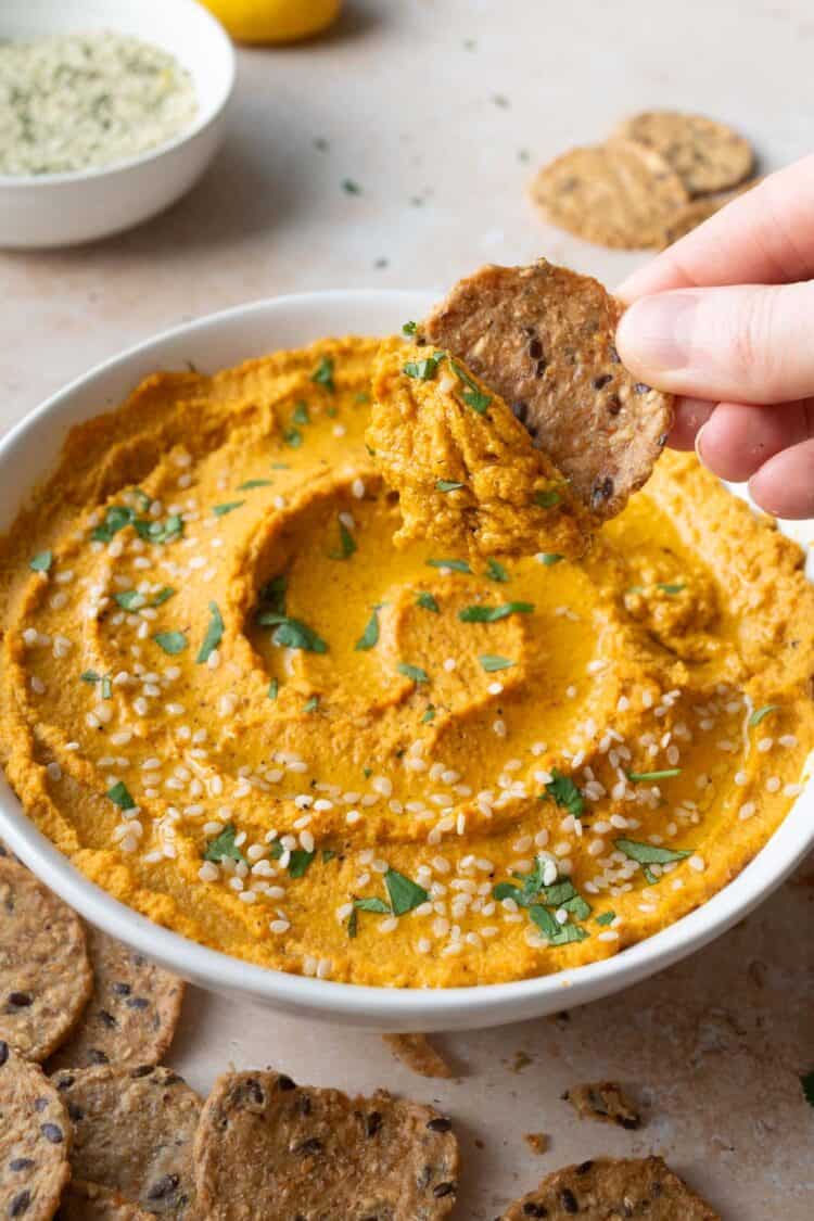 Roasted Carrot Dip - Emily Maude Nutrition
