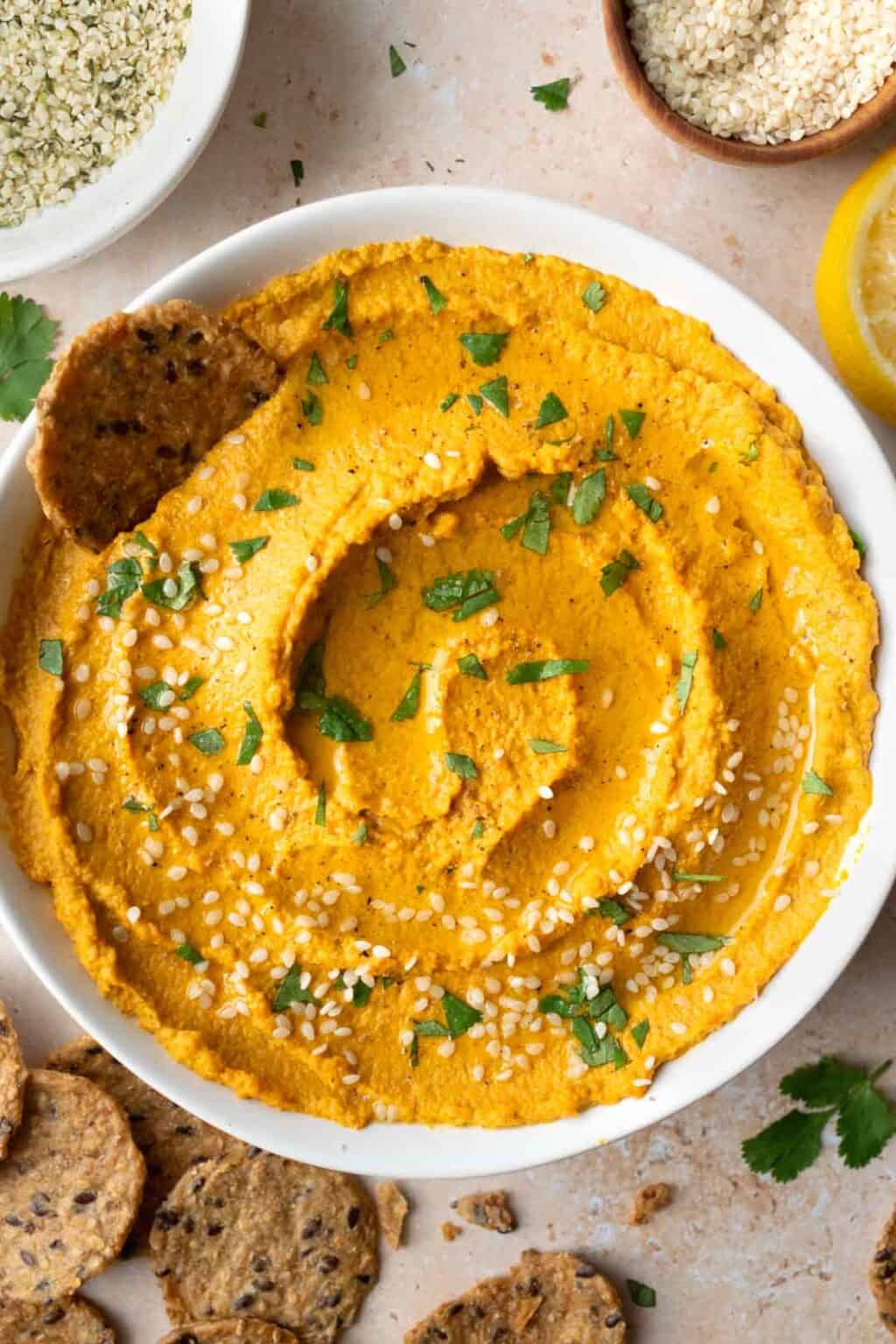 Roasted Carrot Dip - Emily Maude Nutrition